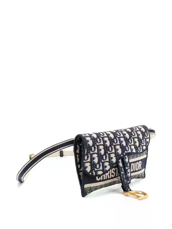 Dior Saddle Slim Pouch Belt Bag - Blue