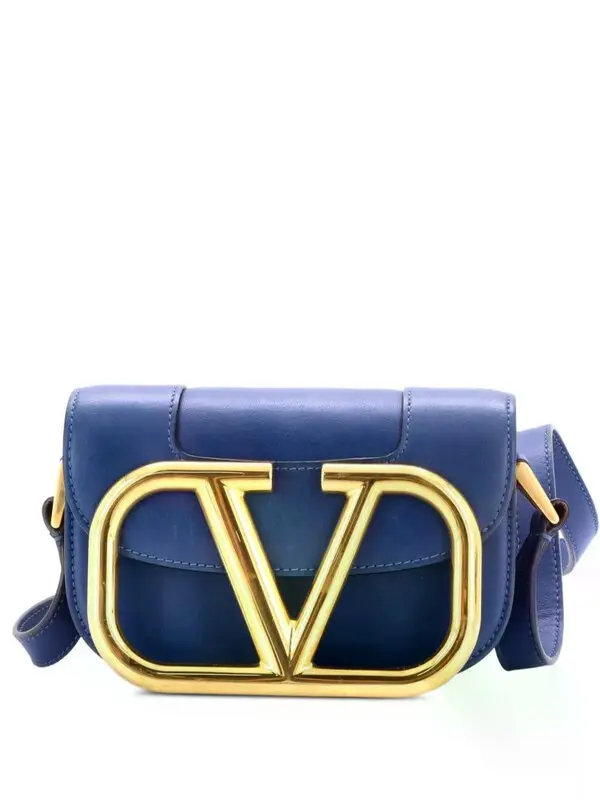Valentino Garavani Supervee Leather Small Crossbody Bag - Blue