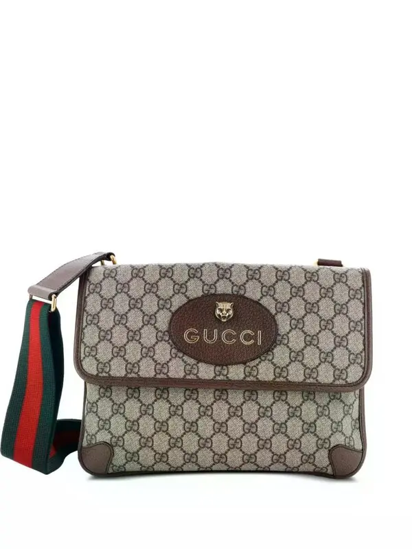 Gucci Neo Vintage Flap Messenger Gg Coated Canvas Bag - Brown