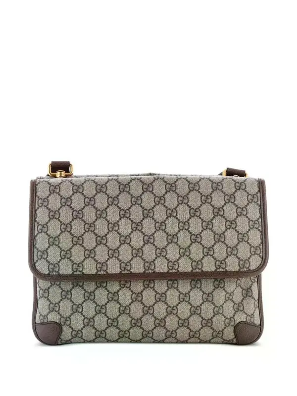 Gucci Neo Vintage Flap Messenger Gg Coated Canvas Bag - Brown