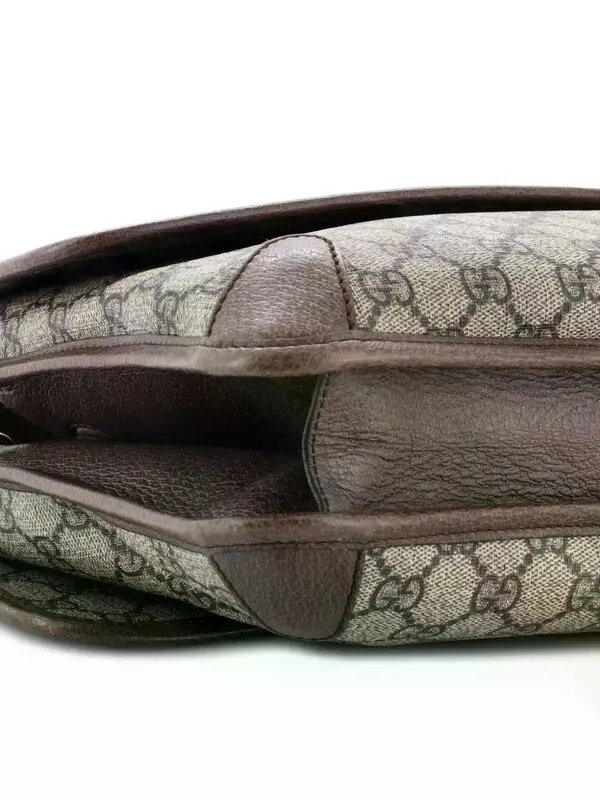 Gucci Neo Vintage Flap Messenger Gg Coated Canvas Bag - Brown