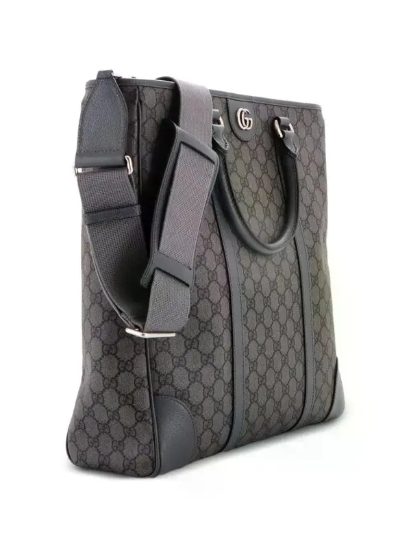 Gucci Ophidia Convertible Open Gg Coated Canvas Tall Tote Bag - Grey