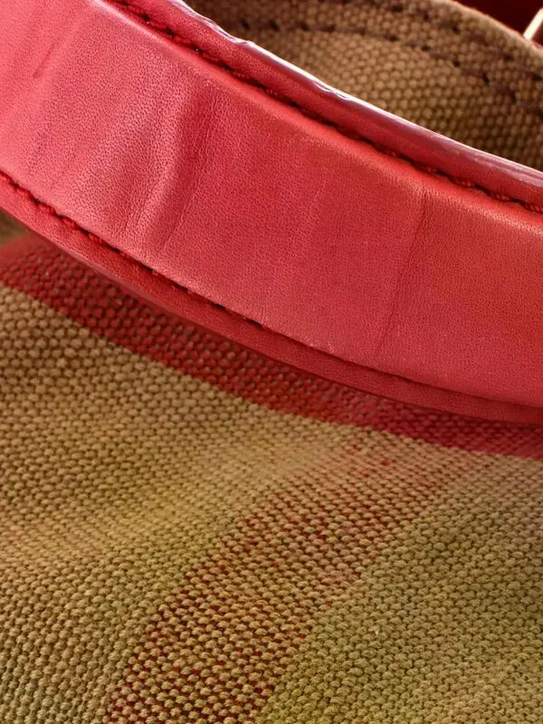 Burberry Ashby House Check Canvas Medium Bucket Bag