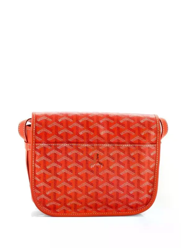 Goyard Belvedere Messenger Bag In Coated Canvas And Leather - Orange