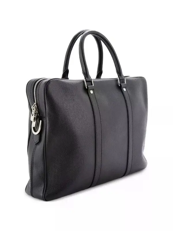 LOUIS VUITTON Porte-documents Voyage Business Bag In Taiga Leather - Black