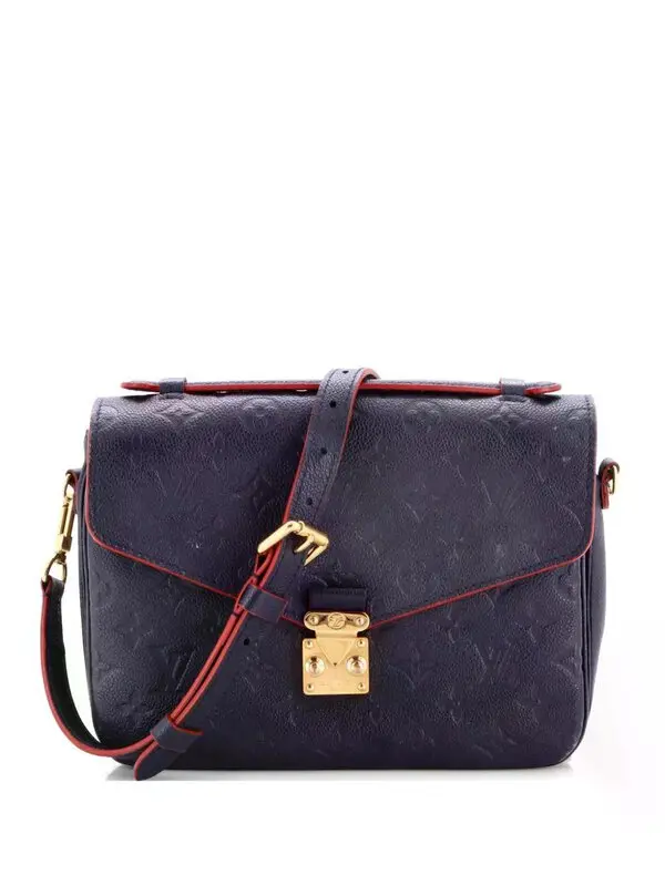 LOUIS VUITTON Pochette Metis Monogram Empreinte Leather Bag - Blue
