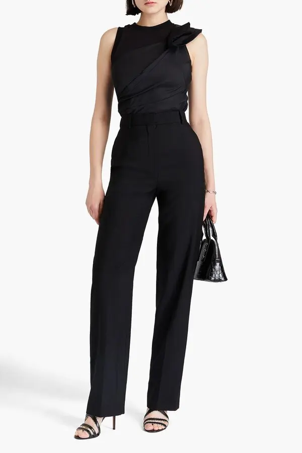 Alexander McQueen Wool Crepe Tailored High-rise Pants