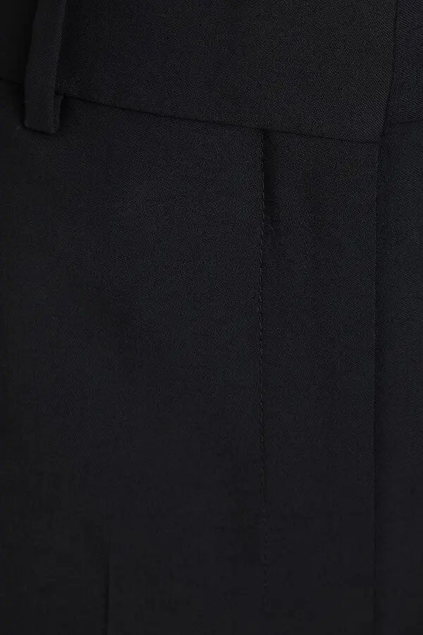 Alexander McQueen Wool Crepe Tailored High-rise Pants