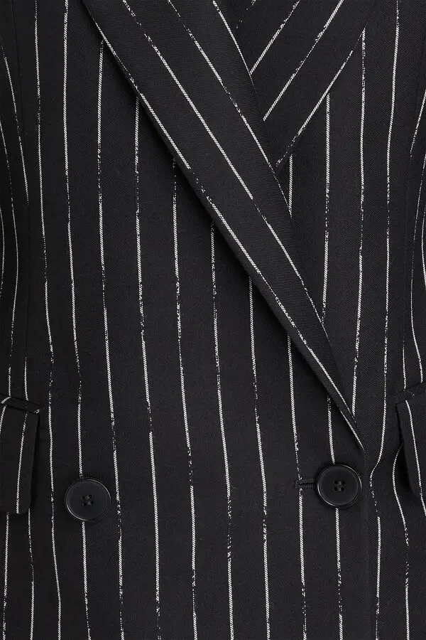 Alexander McQueen Double-breasted Striped Wool Blazer