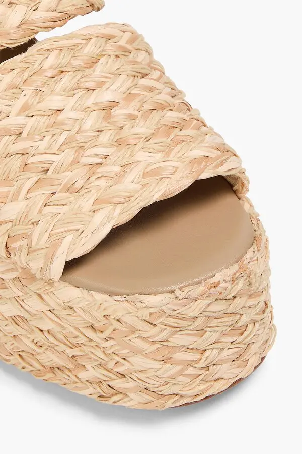 Farm Rio Faux Raffia Platform Mules