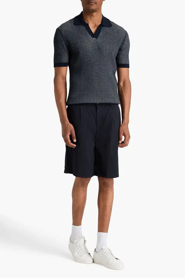 Frescobol Carioca Sereno Pleated Wool Shorts - Midnight Blue
