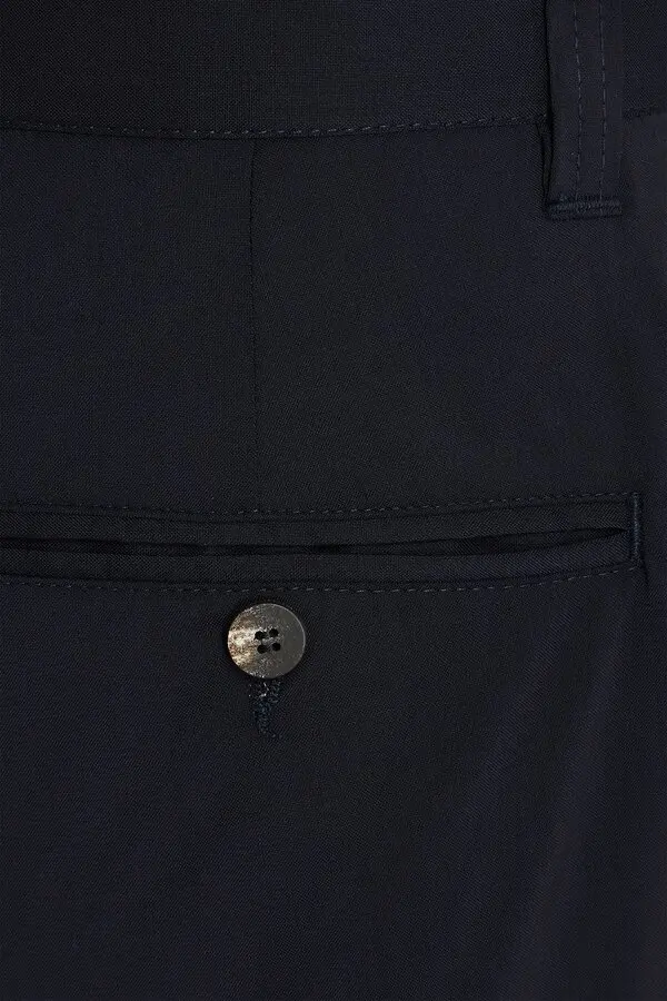 Frescobol Carioca Sereno Pleated Wool Shorts - Midnight Blue