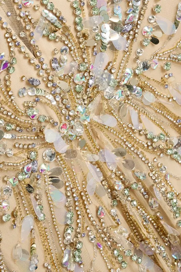 Jenny Packham Kaia Embellished Tulle Gown - Neutral