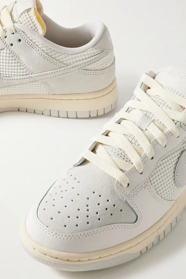 Nike Dunk Low Waffleknit Suede And Leather Sneakers