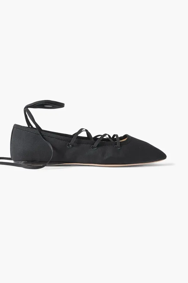 LOEFFLER RANDALL Louisa Lace-up Faille Ballet Flats
