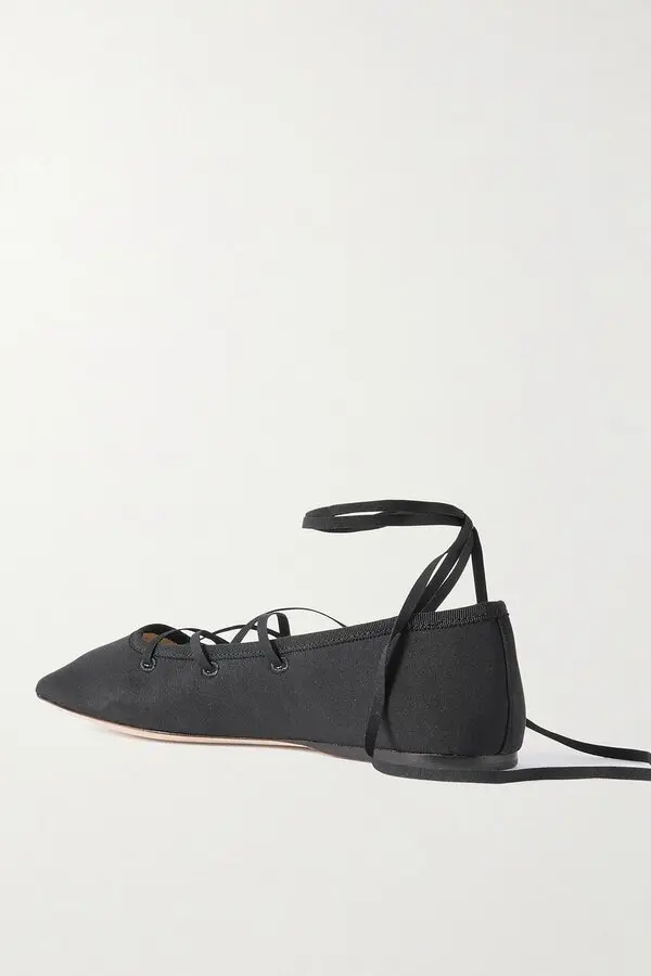LOEFFLER RANDALL Louisa Lace-up Faille Ballet Flats