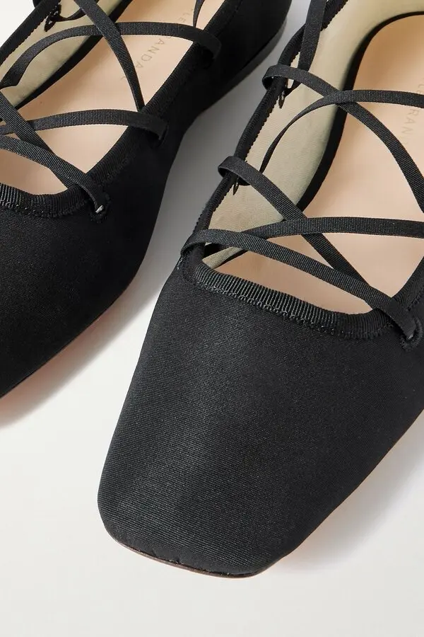 LOEFFLER RANDALL Louisa Lace-up Faille Ballet Flats