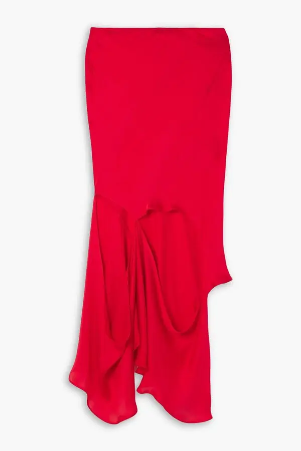 Acne Studios Asymmetric Cutout Silk Midi Skirt