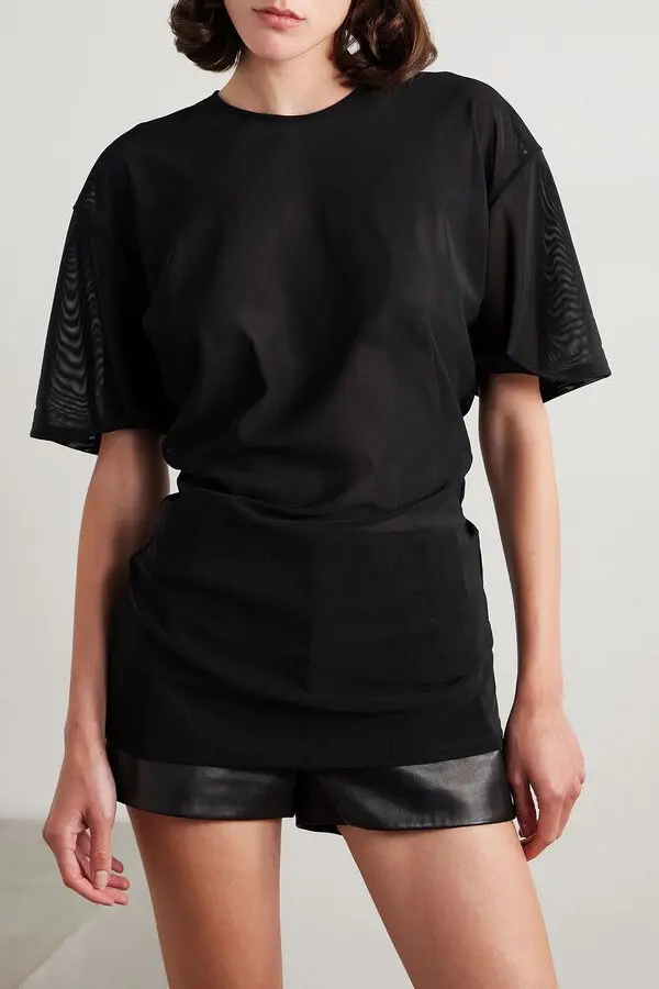 Acne Studios Gathered Mesh T-shirt