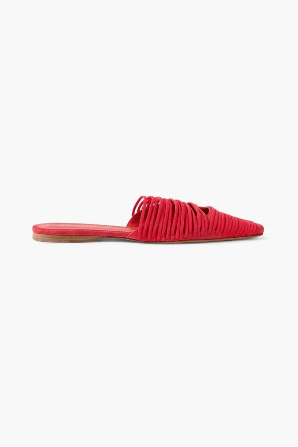 Tove Kenly Cord-trimmed Suede Mules