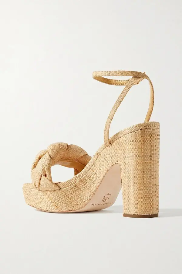 LOEFFLER RANDALL Fae Braided Raffia Platform Sandals