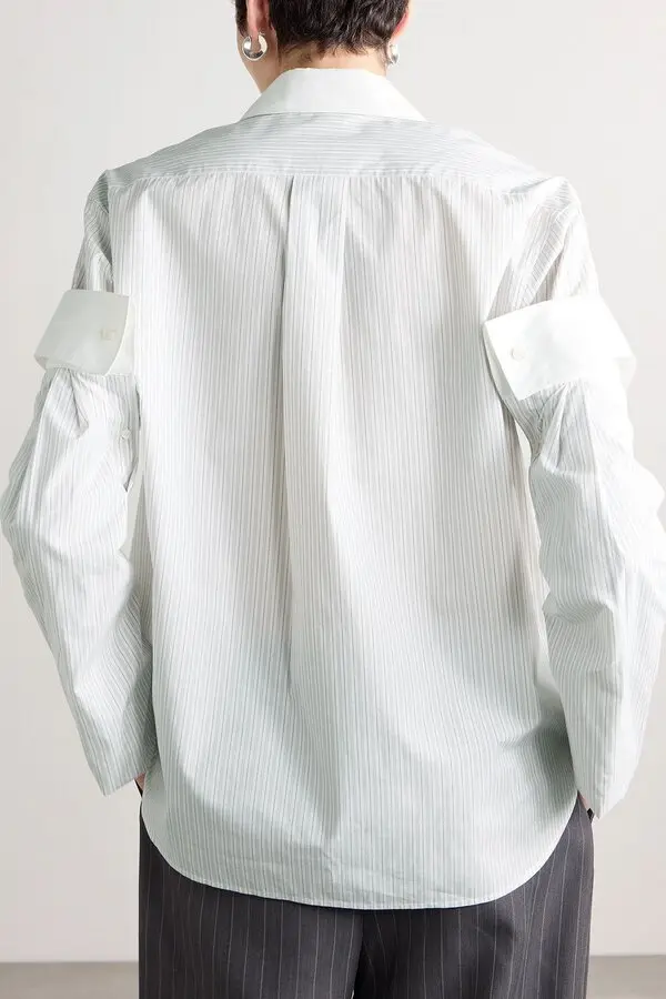 Acne Studios Striped Cotton Poplin Layered Shirt