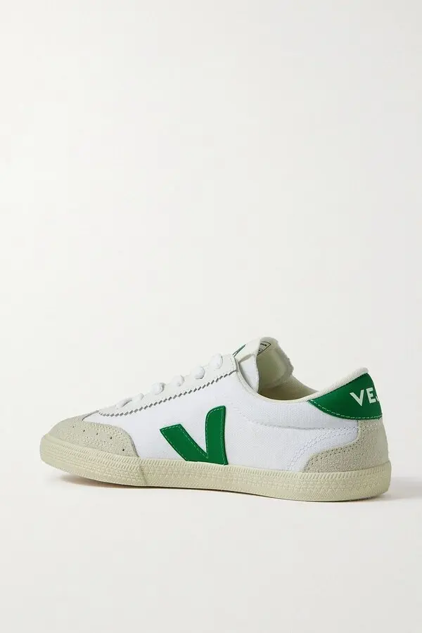 VEJA Volley Canvas And Suede Trimmed Sneakers - White