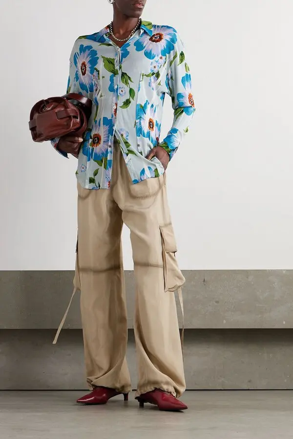 Acne Studios Floral Print Voile Shirt