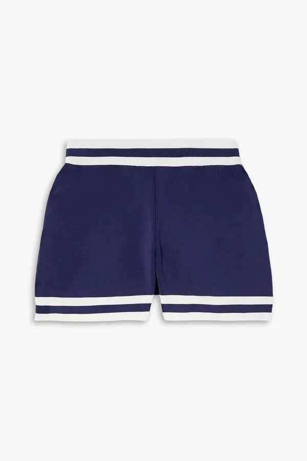 Rabanne Logo Intarsia Striped Ribbed-knit Shorts