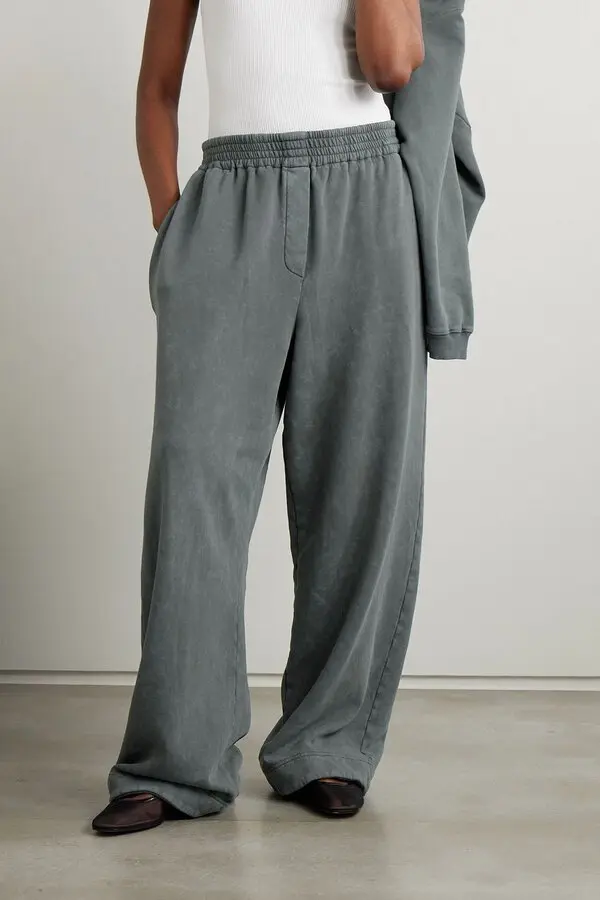 Magda Butrym Acid-wash Cotton-blend Jersey Track Pants