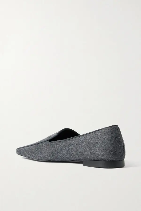 TOTEME Piped Wool And Cashmere-blend Felt Loafers