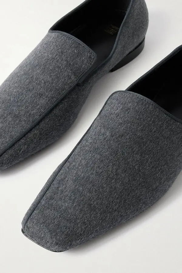 TOTEME Piped Wool And Cashmere-blend Felt Loafers