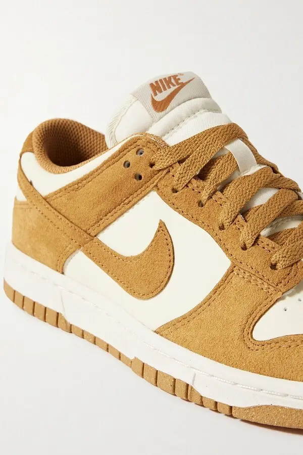 Nike Dunk Low Suede And Leather Sneakers - Mustard