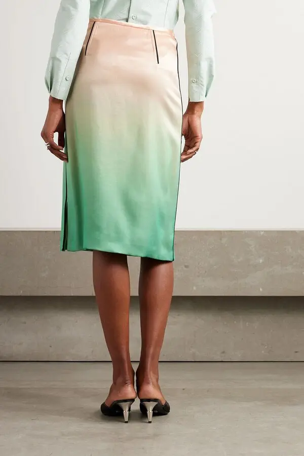 JIL SANDER Dégradé Satin Midi Skirt