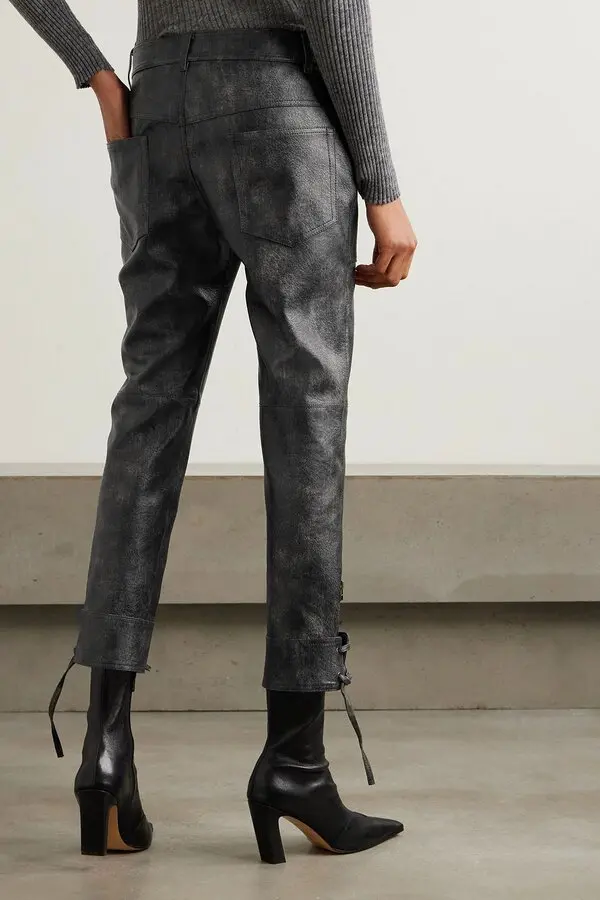 MARANT ETOILE Cindy Lace-up Cropped Straight-leg Pants