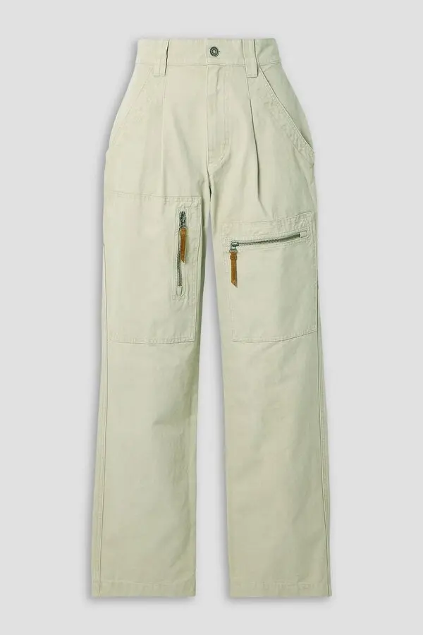 MARANT ETOILE Kanna Pleated Cotton-canvas Straight-leg Cargo Pants