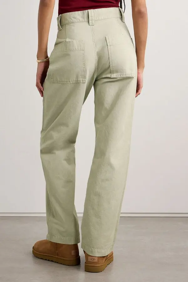 MARANT ETOILE Kanna Pleated Cotton-canvas Straight-leg Cargo Pants
