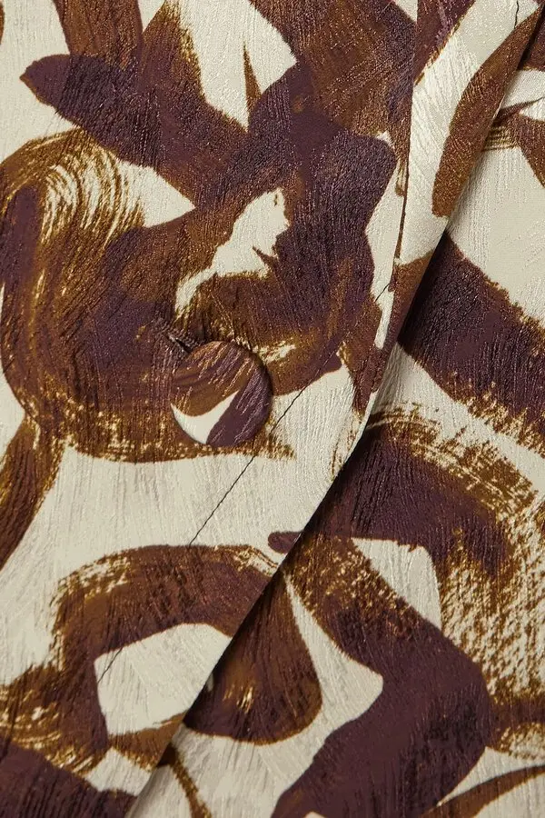 Dries Van Noten Printed Satin-jacquard Coat