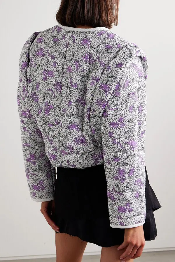 MARANT ETOILE Drew Convertible Printed Quilted Cotton Jacket