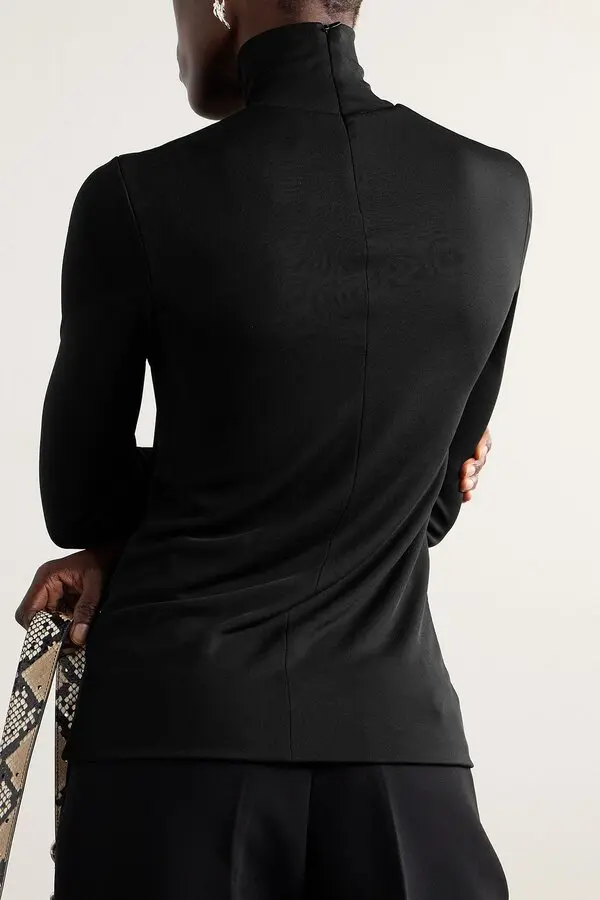 JIL SANDER Crepe Turtleneck Top