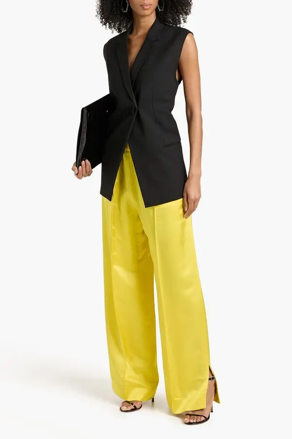 JIL SANDER Satin Wide-leg Trousers - Yellow