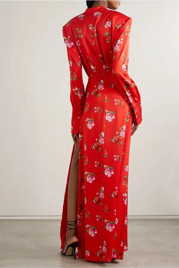 Magda Butrym Floral Print Silk Maxi Dress