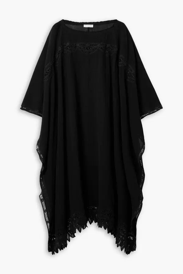 Ulla Johnson Jourdana Lacetrimmed Cottongauze Coverup - Black