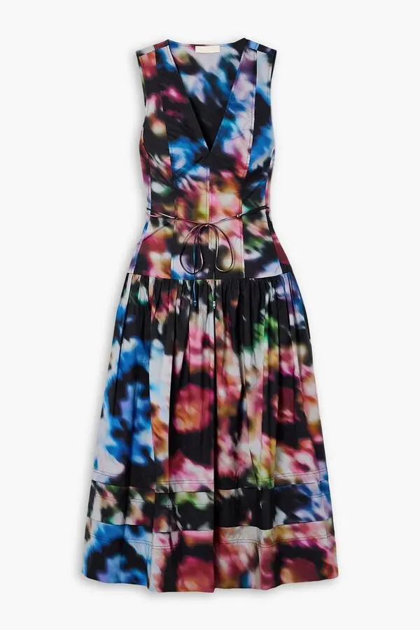 Ulla Johnson Kiran Belted Printed Cotton-poplin Midi Dress