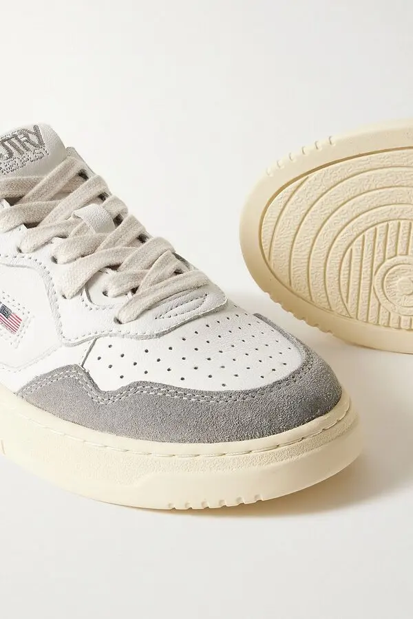 AUTRY Medalist Low Leather And Suede Sneakers - Gray