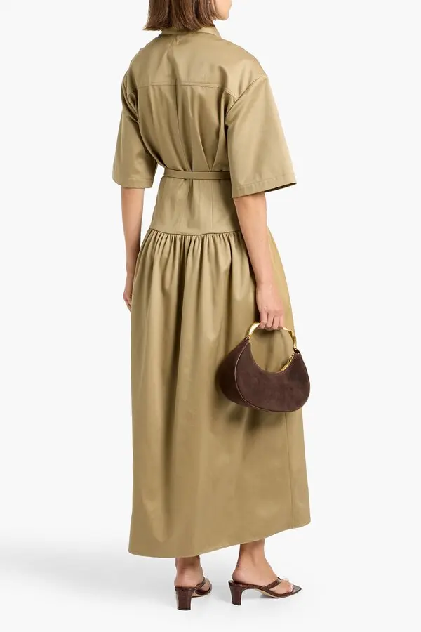 Adam Lippes Edie Belted Midi Shirt Dress