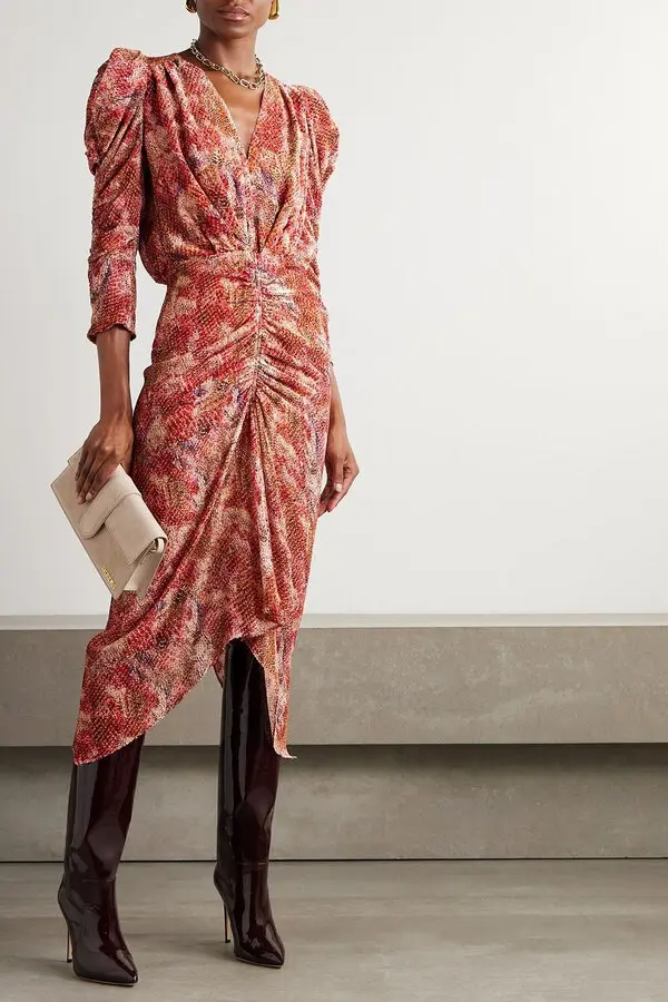 Isabel Marant Étoile Devoré Chiffon Silk-blend Midi Dress
