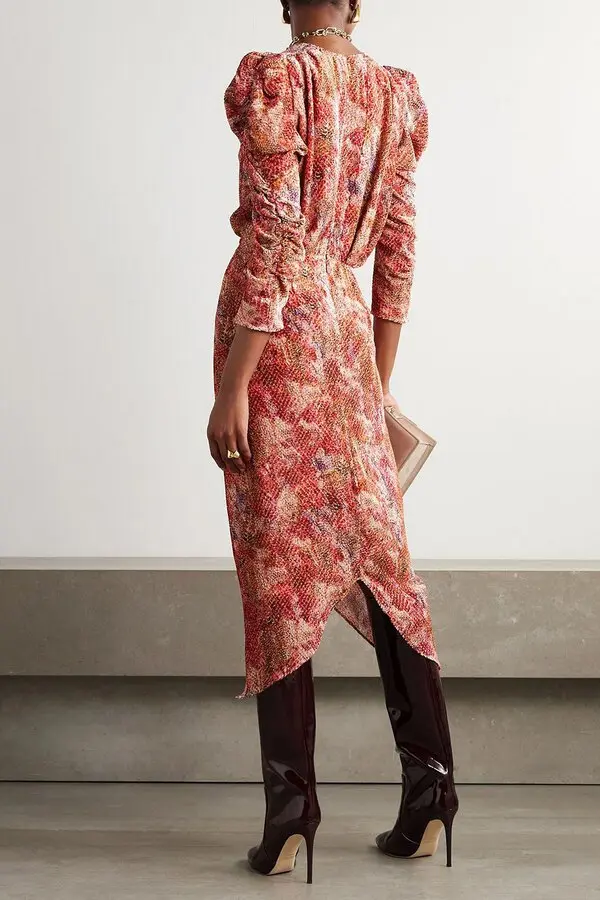 Isabel Marant Étoile Devoré Chiffon Silk-blend Midi Dress