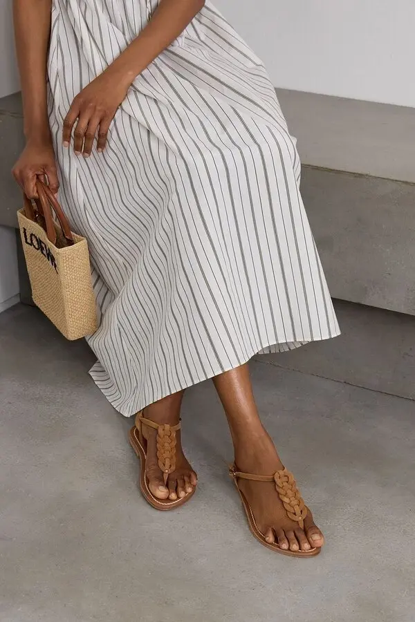 K. JACQUES ST. TROPEZ Woven Suede Sandals