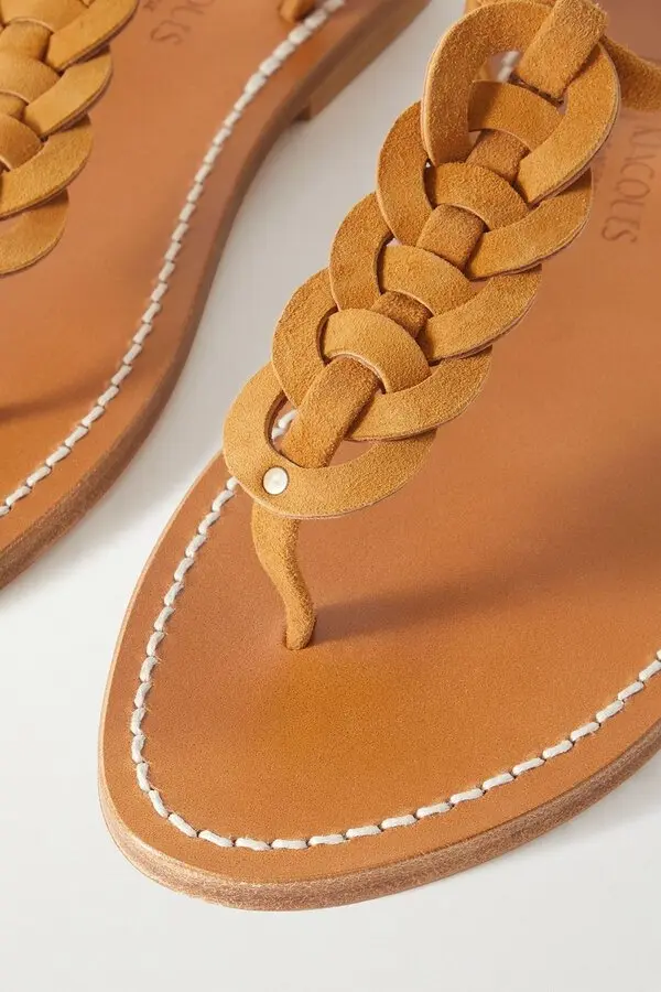 K. JACQUES ST. TROPEZ Woven Suede Sandals